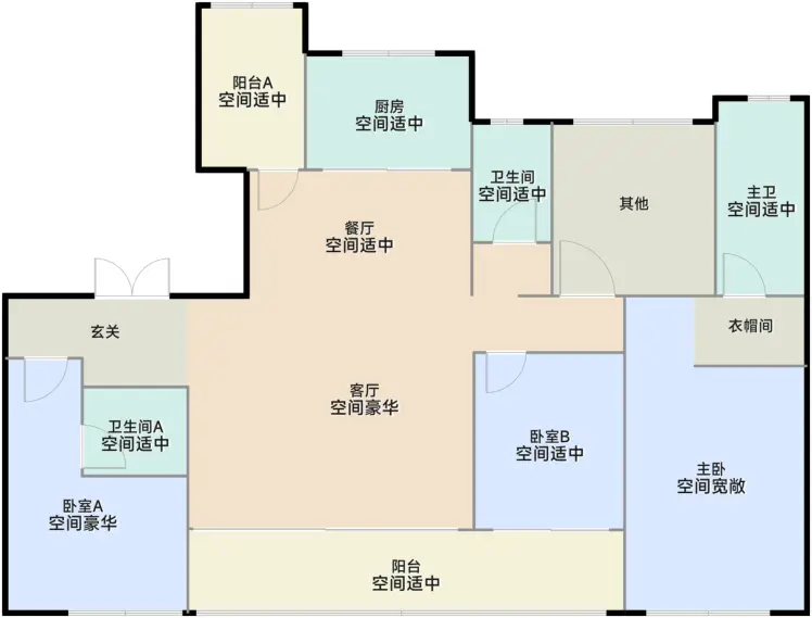 长沙江山境三期4室2厅3卫1厨195.00㎡户型图-长沙房天下